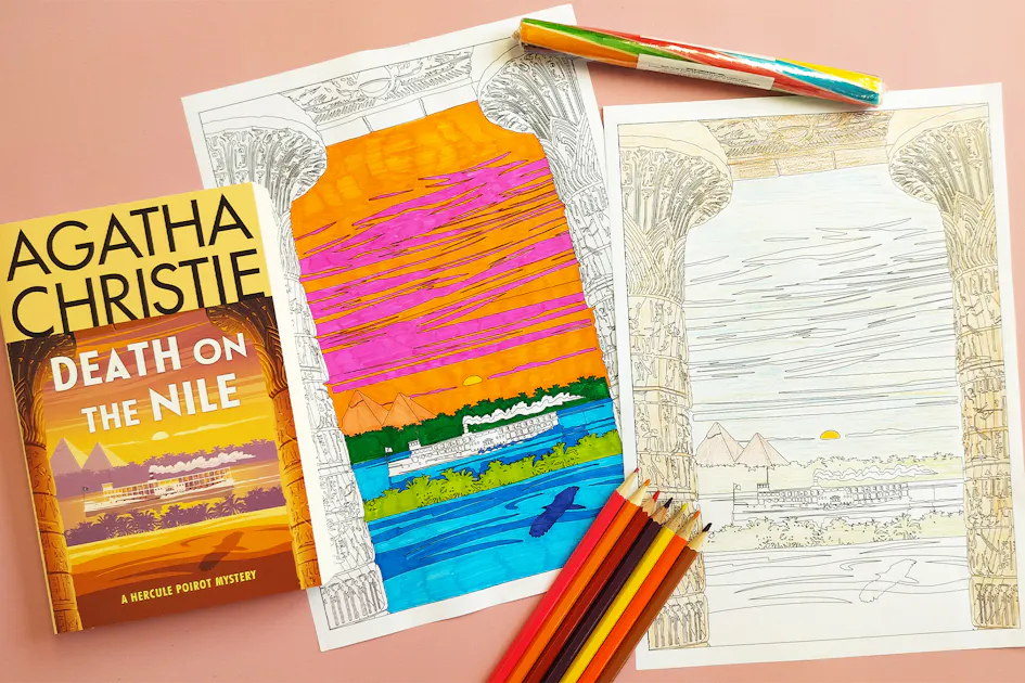 Death on the Nile: Colouring Sheet - Agatha Christie